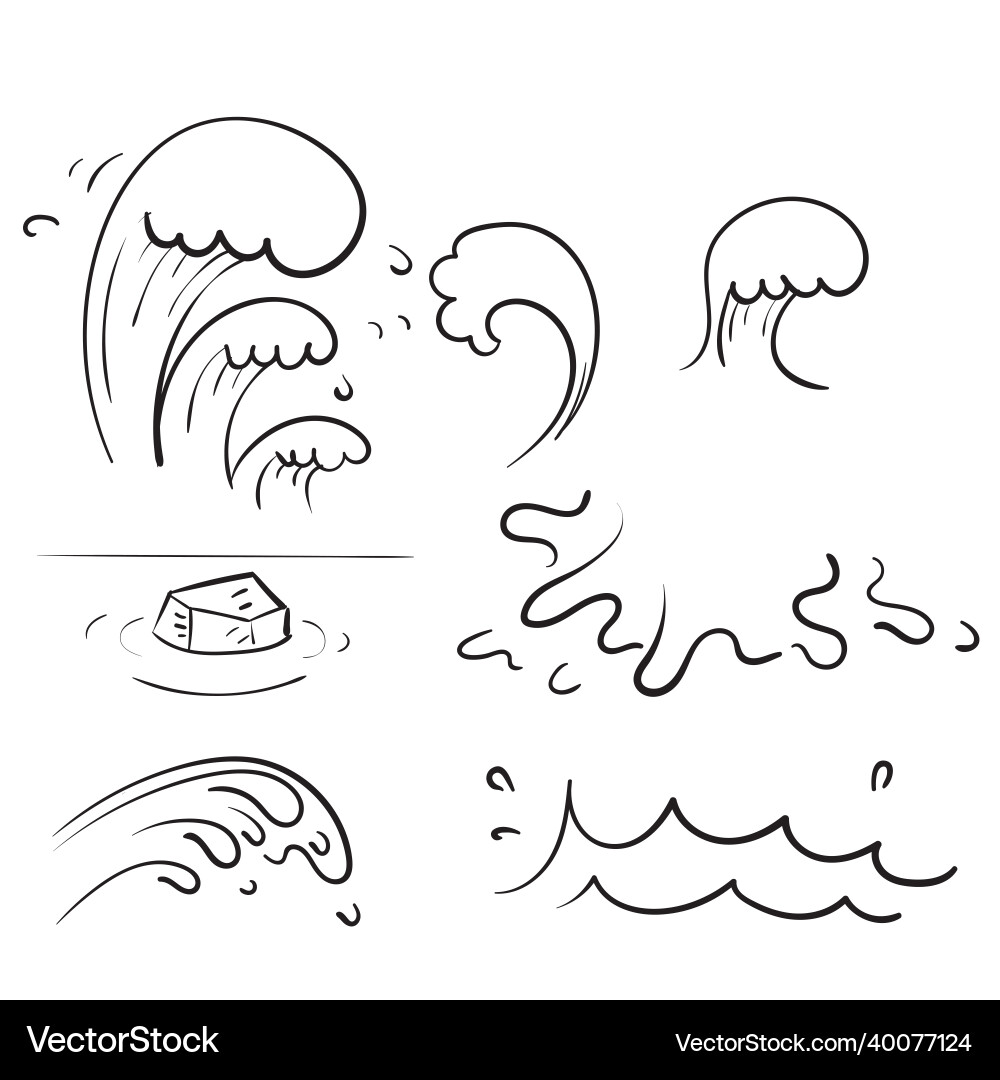 Hand drawn doodle water splash isolated Royalty Free Vector