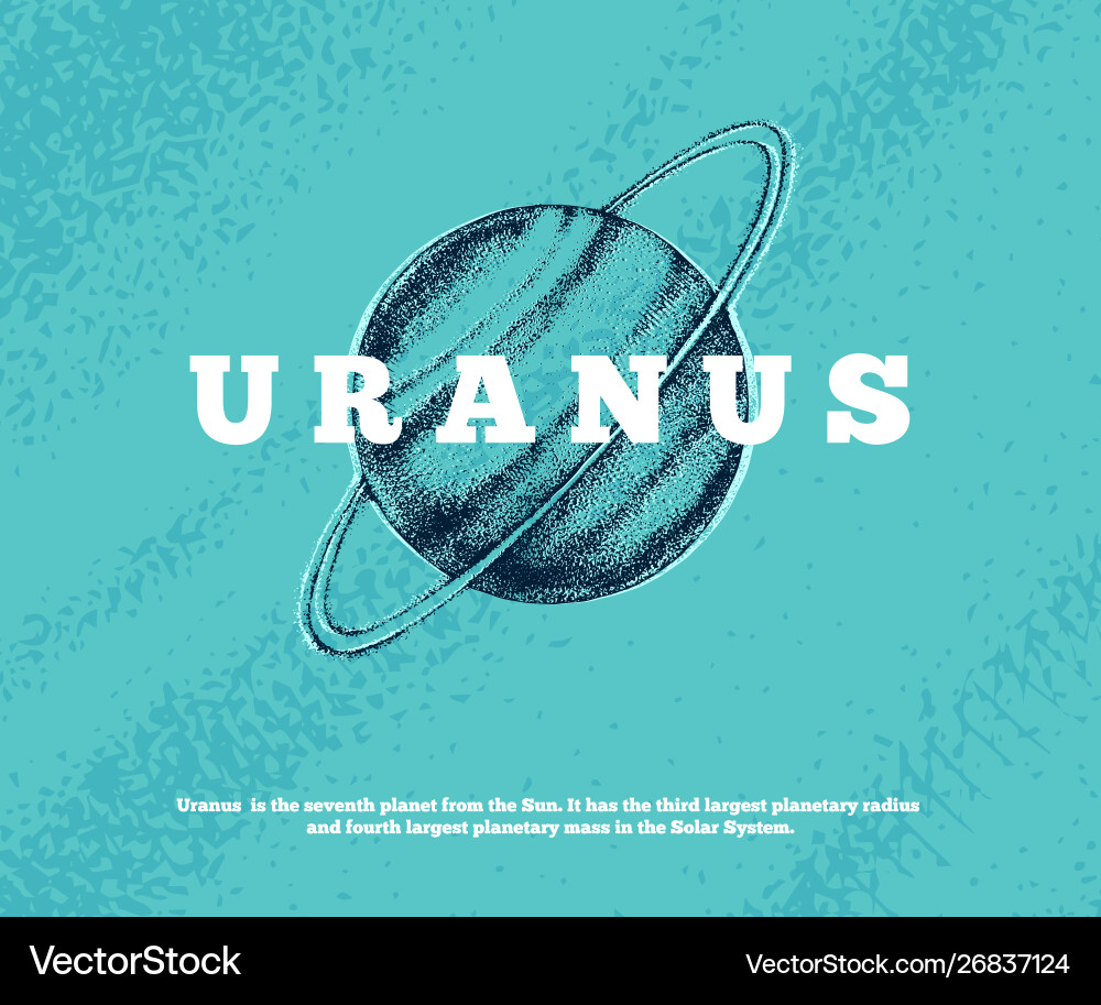 Hand drawn uranus planet Royalty Free Vector Image