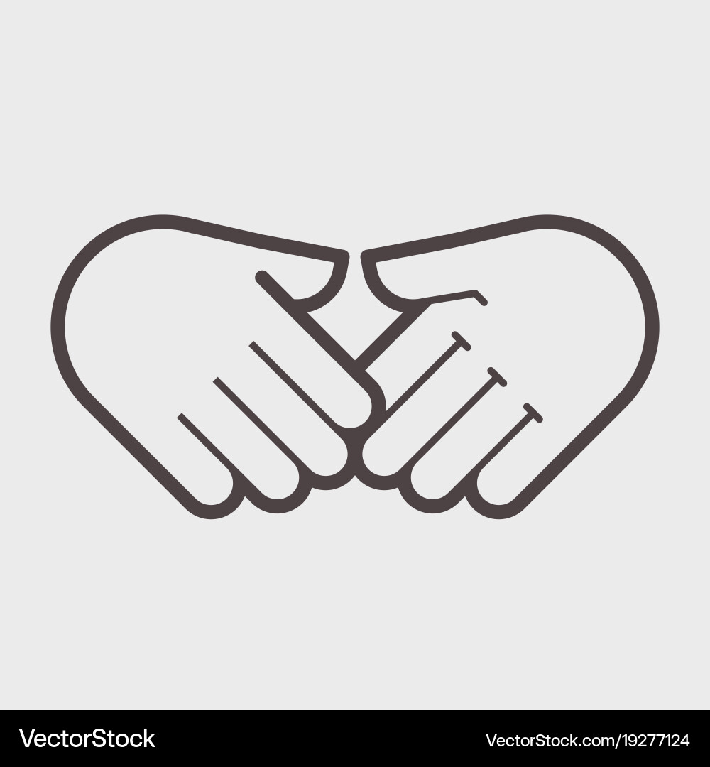 Hand shake gesture symbol agreement Royalty Free Vector