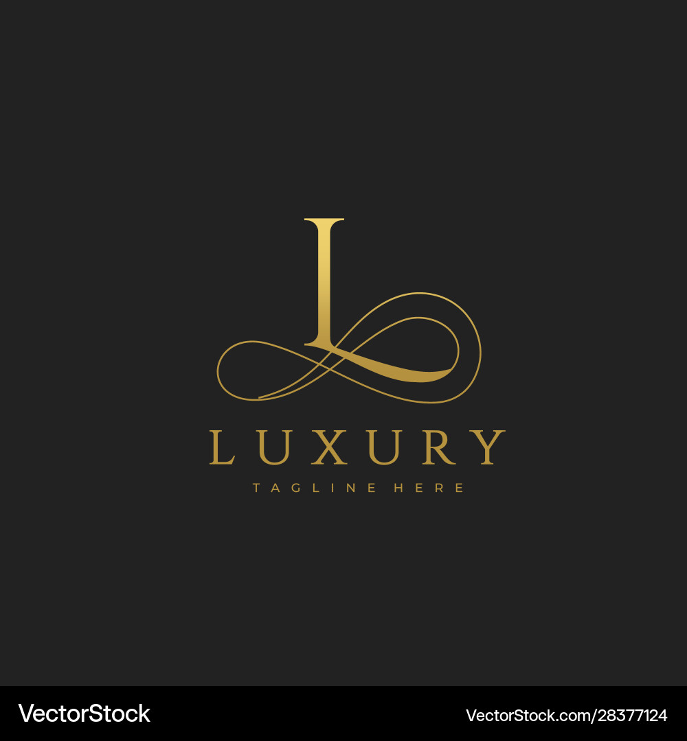 L luxury letter logo design Royalty Free Vector Image