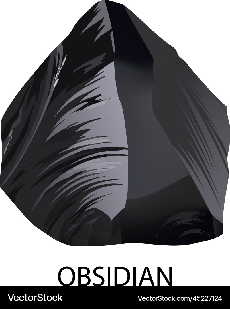 Obsidian Mineral Stone – Royalty-Free Vector | VectorStock