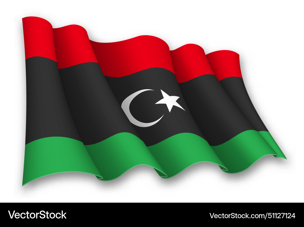 Realistic waving flag of libya Royalty Free Vector Image