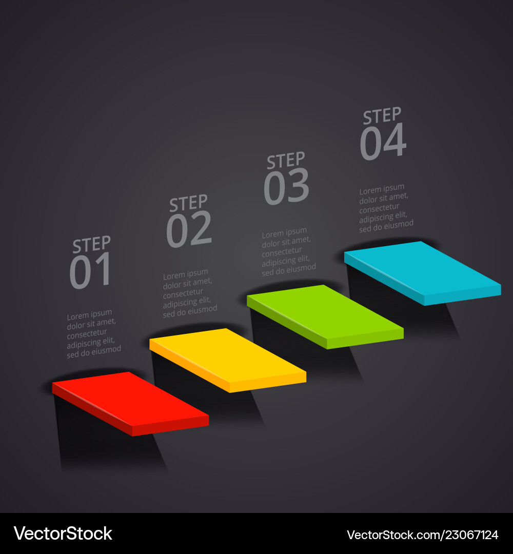 Stairs Progression Steps Diagram Royalty Free Vector Image