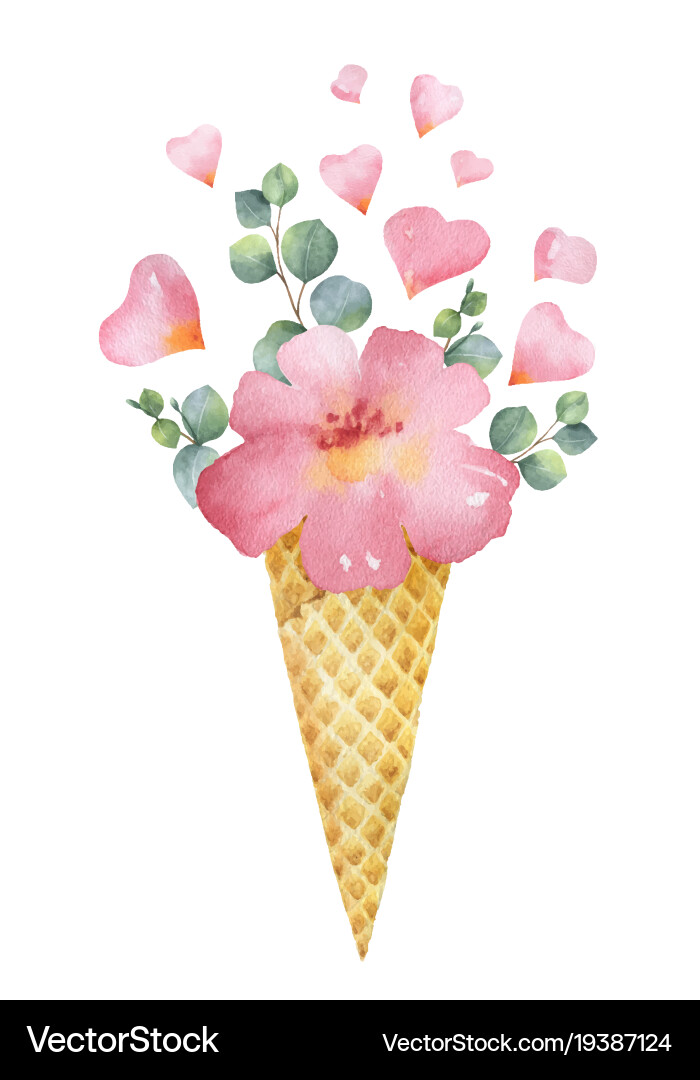 Watercolor creative hand painted bouquet Vector Image