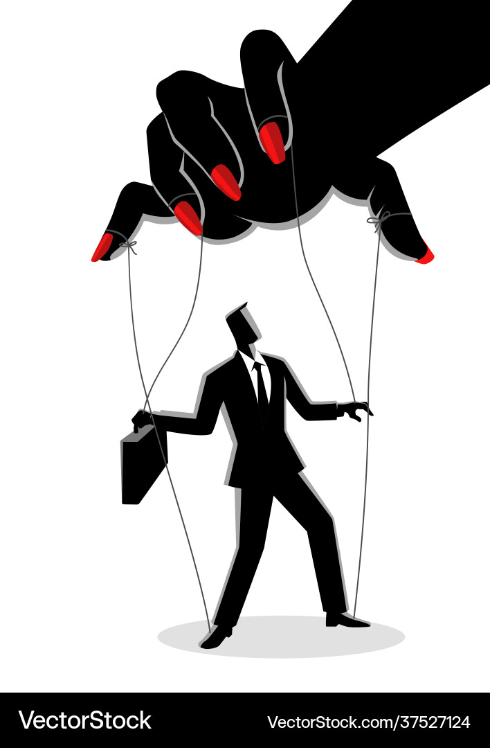 Woman Controlling Man - Power Dynamic Royalty Free Vector