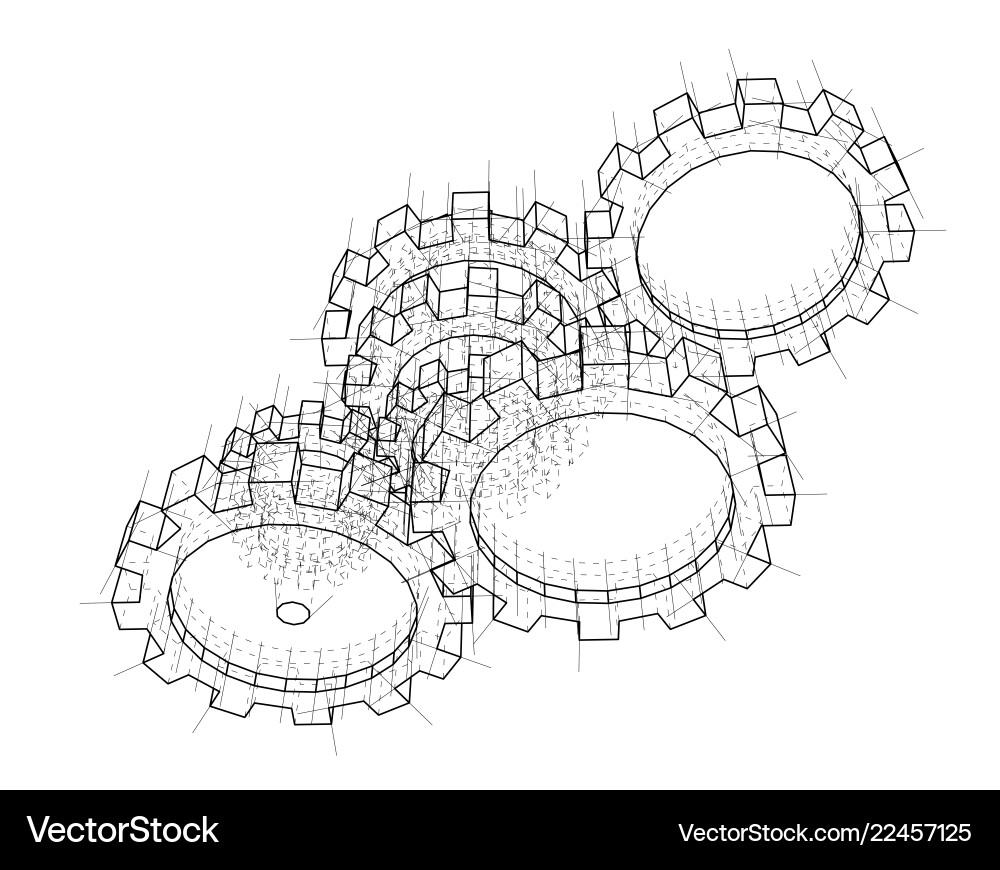 3d gears Royalty Free Vector Image - VectorStock
