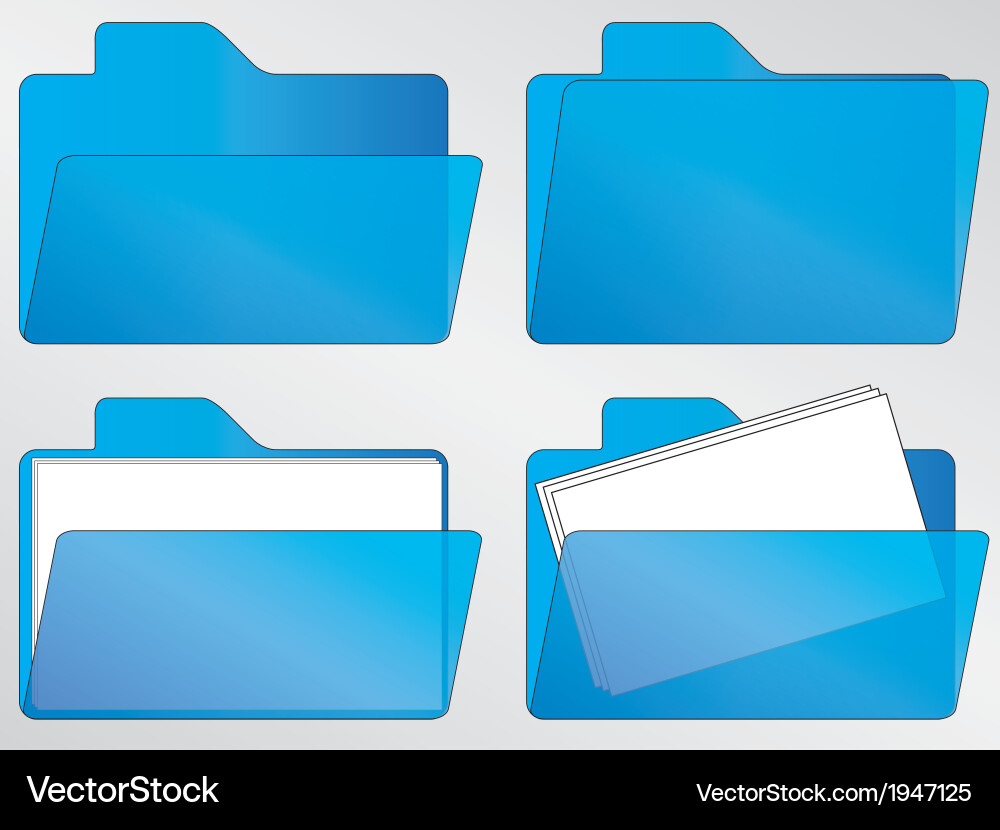 Blue Folder Icons Set Royalty Free Vector Image