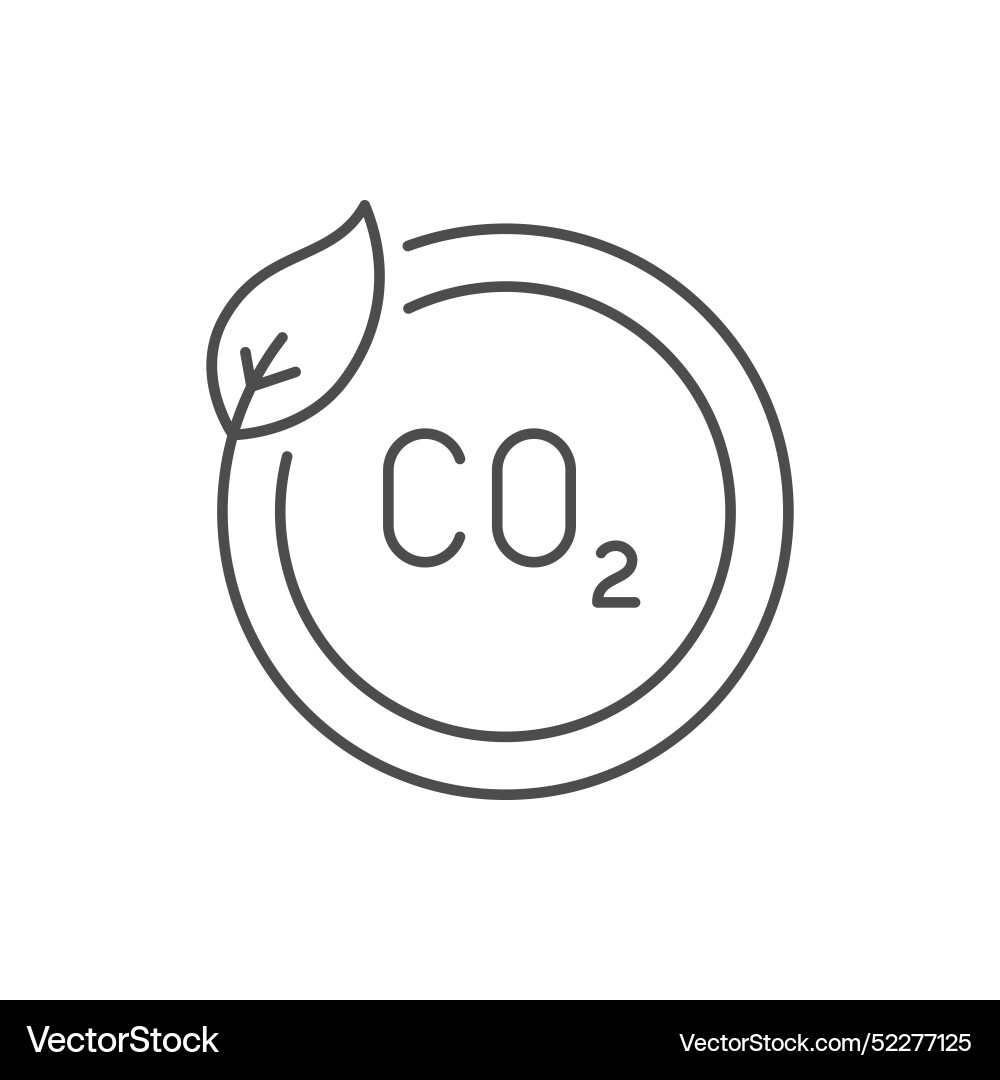 Carbon dioxide eco line icon Royalty Free Vector Image