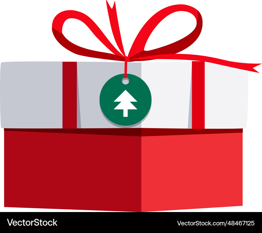Christmas gift box icon colorful holiday present Vector Image