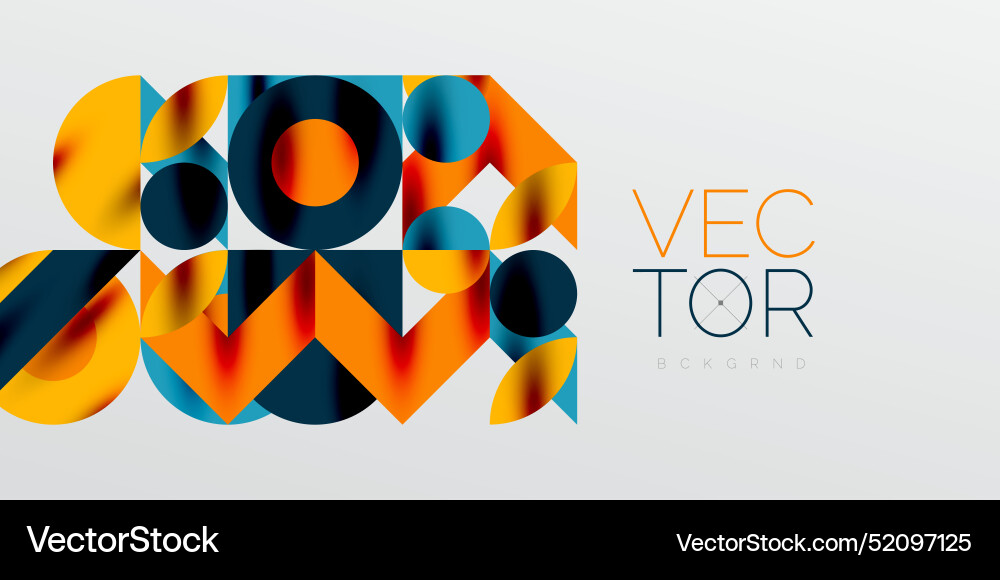 Colorful simple dynamic geometric forms circles Vector Image