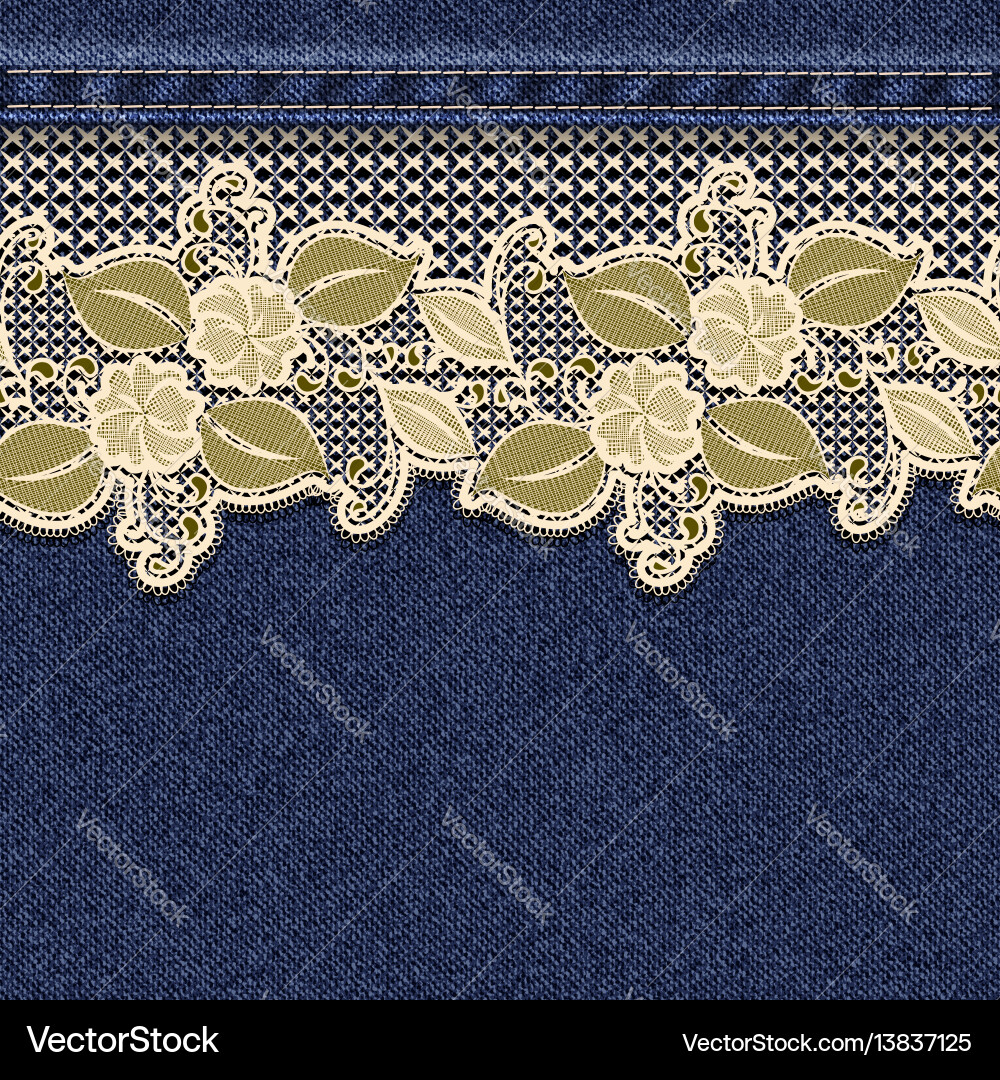 Denim Lace Border Pattern Royalty Free Vector Image
