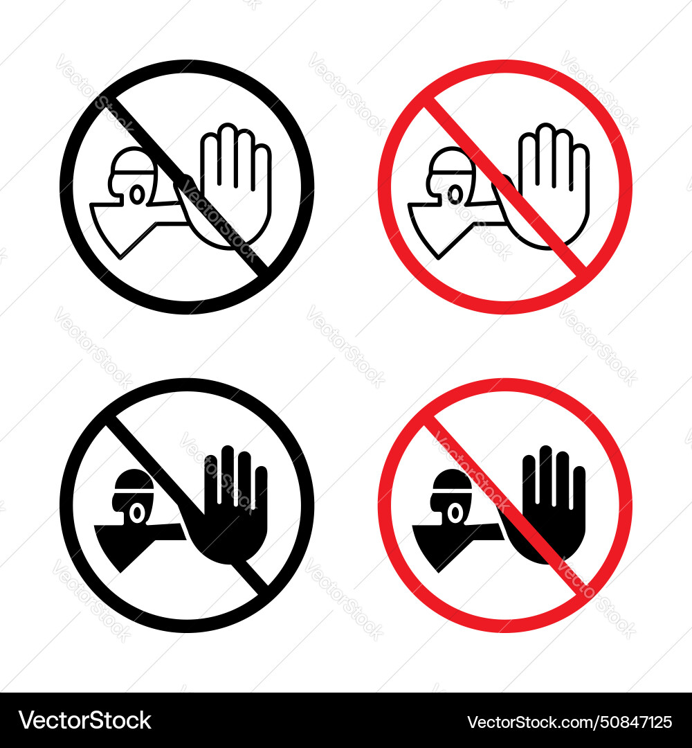 Do not enter sign icon set stop and traffic Vector Image