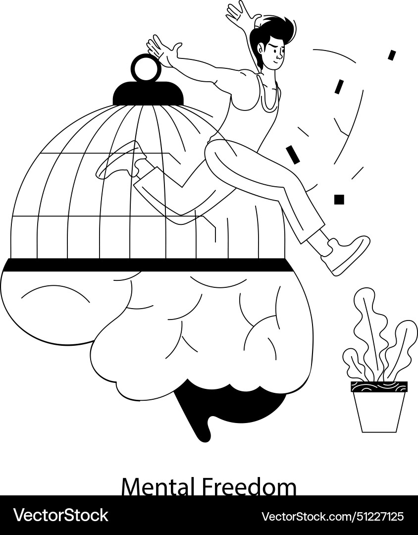 Mental freedom Royalty Free Vector Image - VectorStock