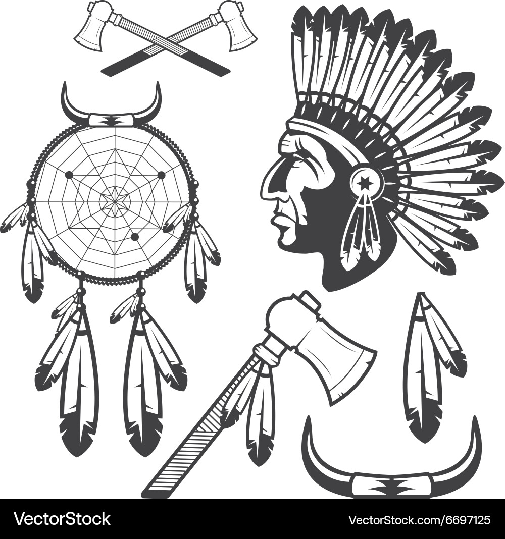 Native American Tribal Icons Royalty Free Vector Image