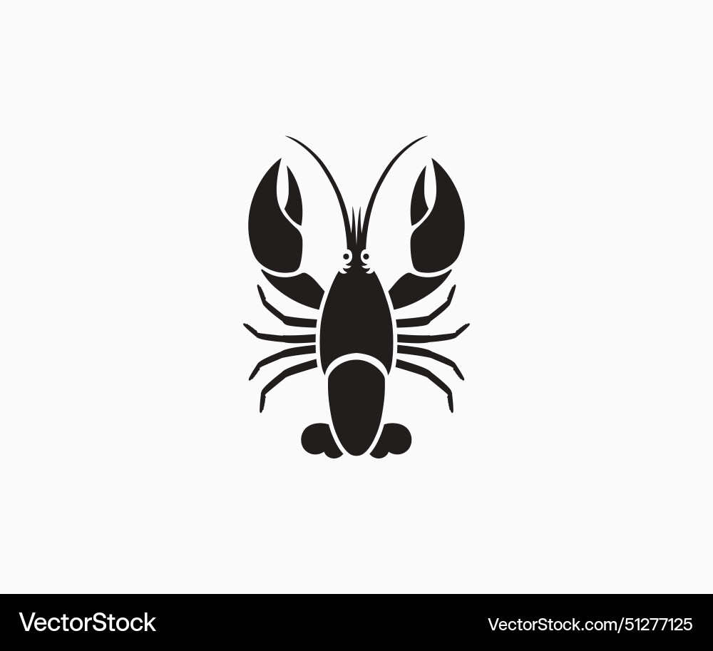 Sea lobster icon or silhouette Royalty Free Vector Image