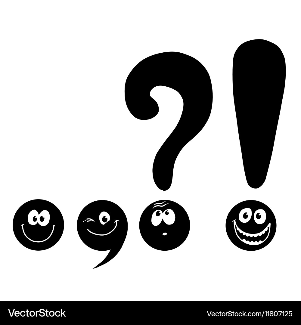 Set of funny smiley punctuation Royalty Free Vector Image