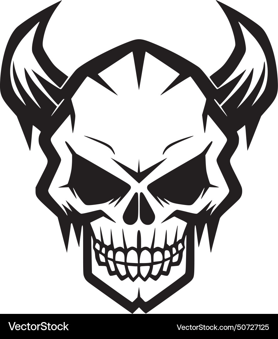 Skull - black and white Royalty Free Vector Image