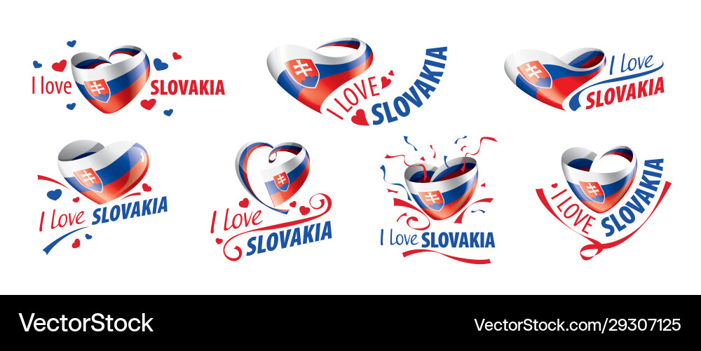 Slovakia Heart Flag Symbol Royalty Free Vector Image