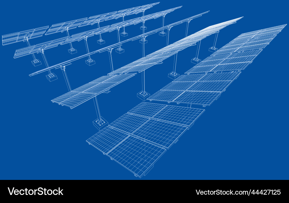 Solar panel field Royalty Free Vector Image - VectorStock