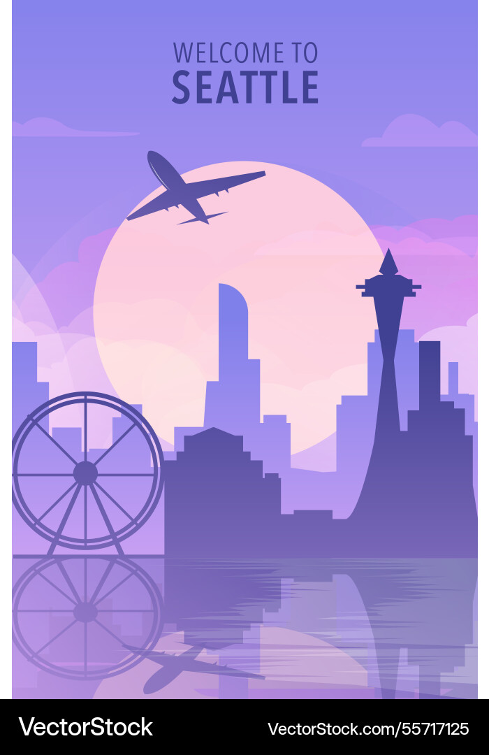 Welcome to seattle washington state usa gradient Vector Image
