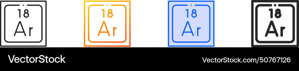 Argon iconthin linear gradient blue stroke Vector Image