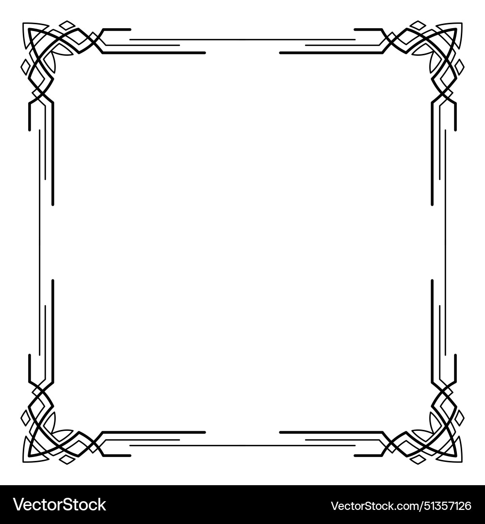 Art deco frame artwork graphic pattern ornate Vector Image