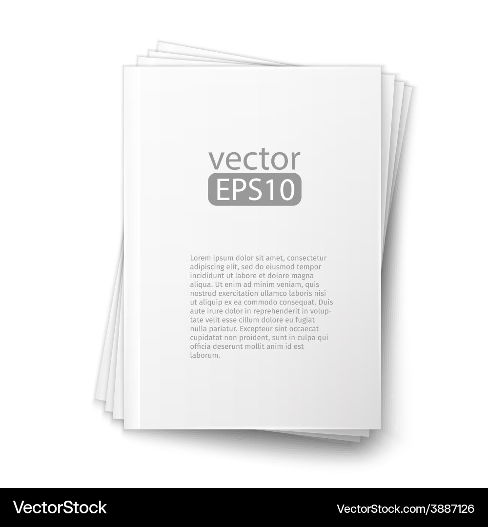 Close up of a leaflet blank white paper Royalty Free Vector