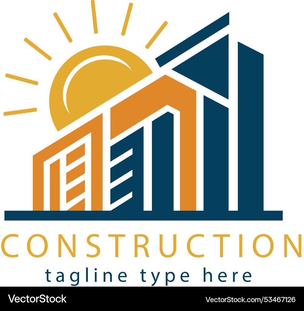 Construction and real estate company logo design Vector Image