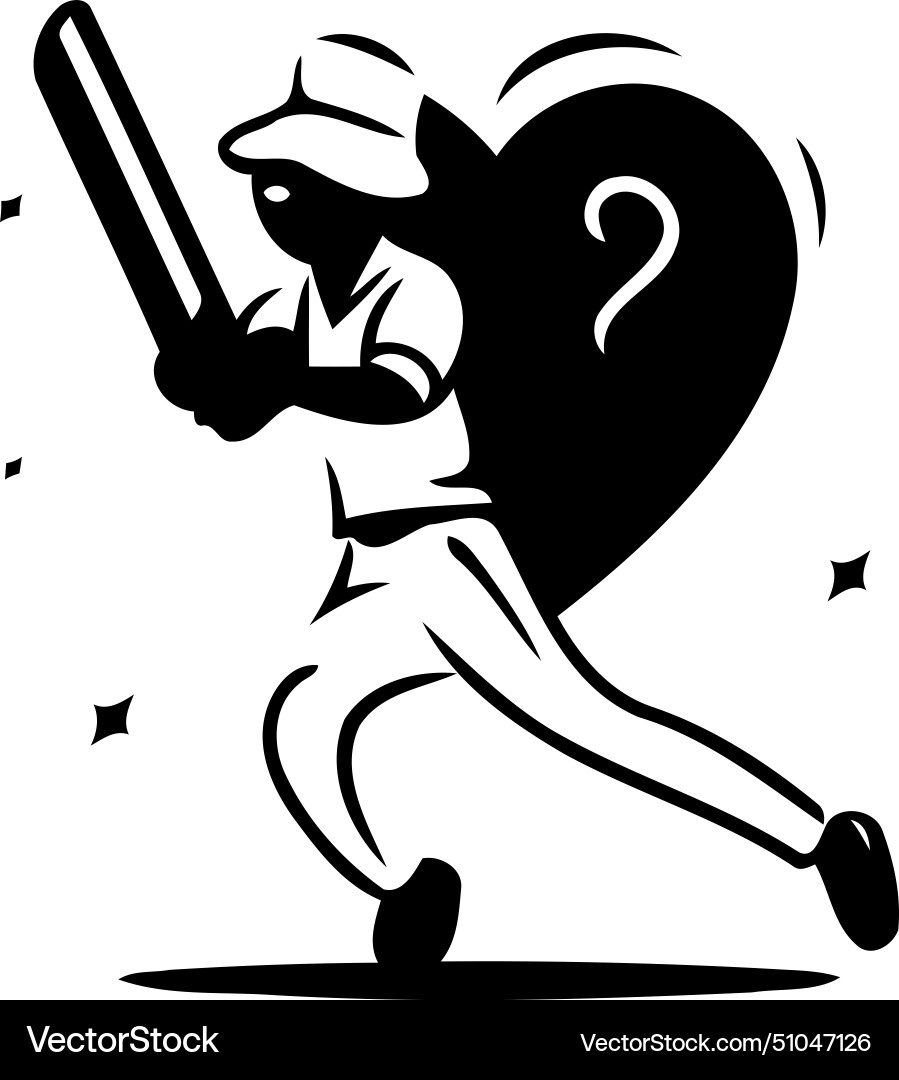 Cricket player with bat and ball in flat style Vector Image