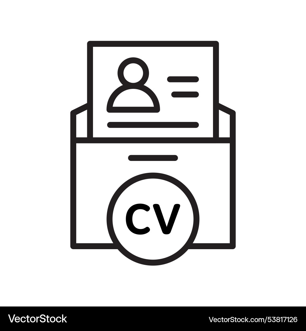 Cv icon curriculum vitae symbol Royalty Free Vector Image