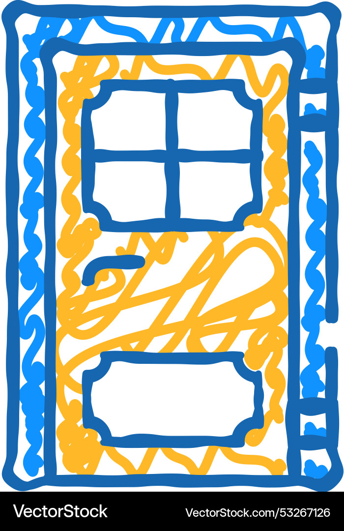 Door renovation icon doodle Royalty Free Vector Image