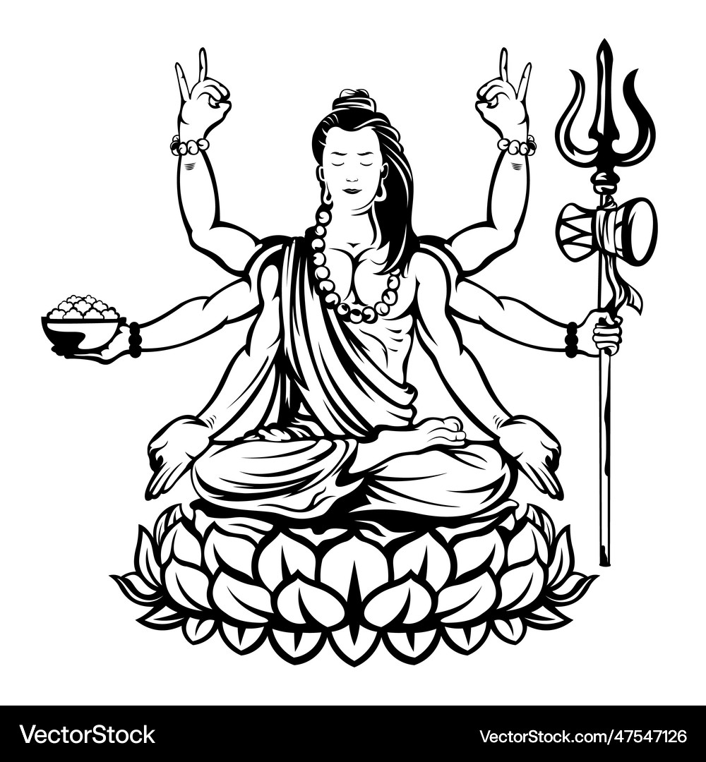 God shiva Royalty Free Vector Image - VectorStock
