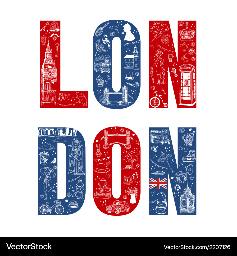 London Card - Hand Drawn Illustration Royalty Free Vector