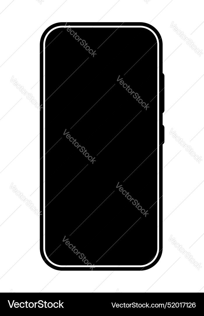 Mobile phone silhouette shape simple black Vector Image