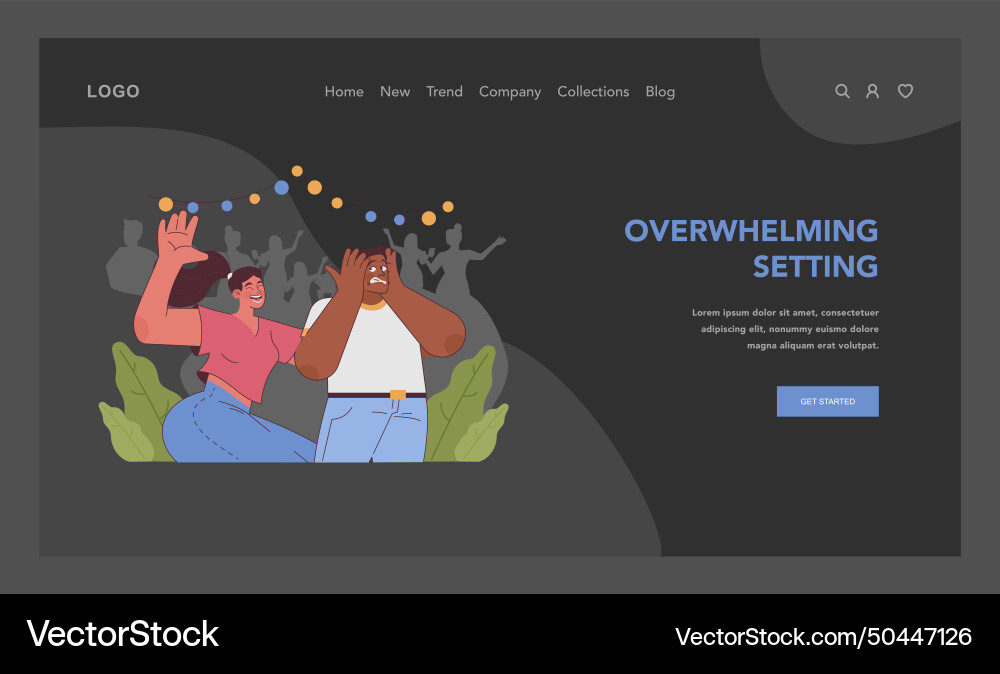 Overwhelming setting concept flat Royalty Free Vector Image