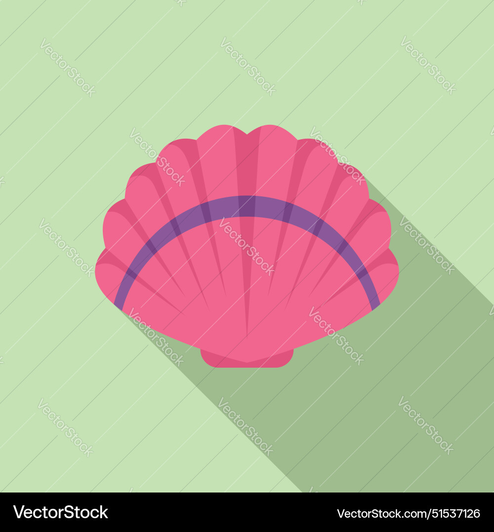 Pink scallop seashell minimalist icon Royalty Free Vector