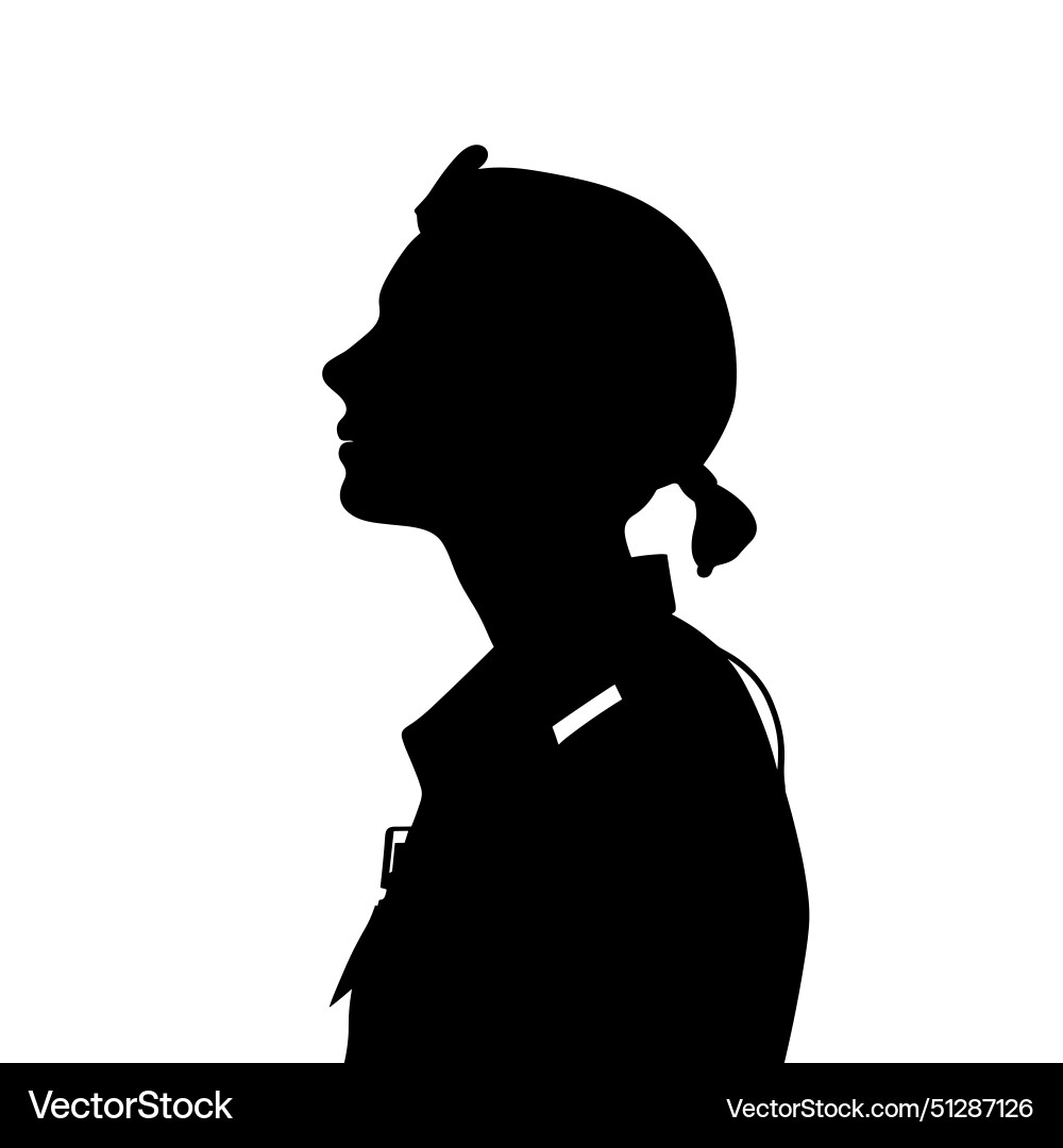 Silhouette male military uniform side profile Vector Image