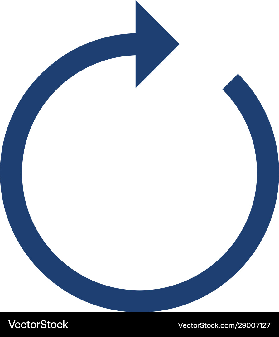 360 degree complete cycle arrow isolated on white Vector Image