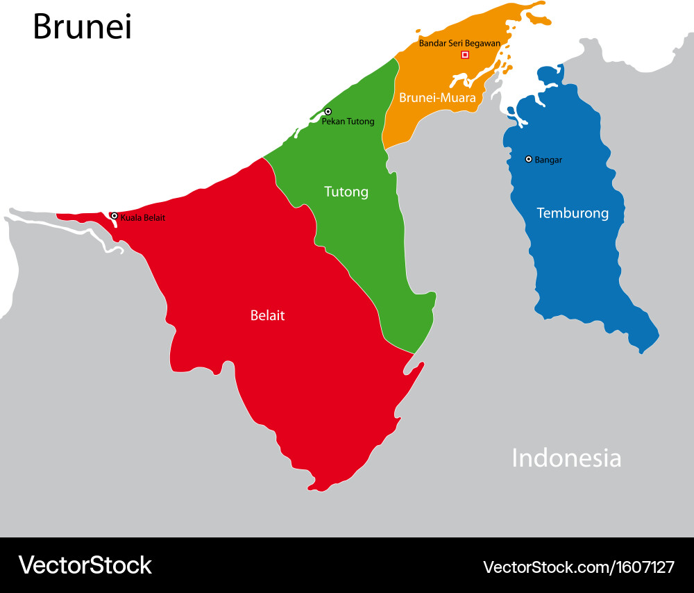 Brunei Map Royalty Free Vector Image Vectorstock