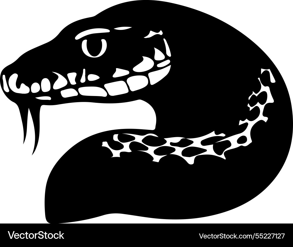 Bull snake silhouette Royalty Free Vector Image