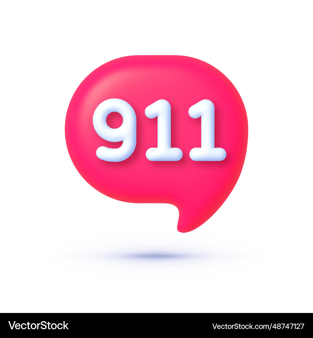 Cartoon 911 3d for web design Royalty Free Vector Image