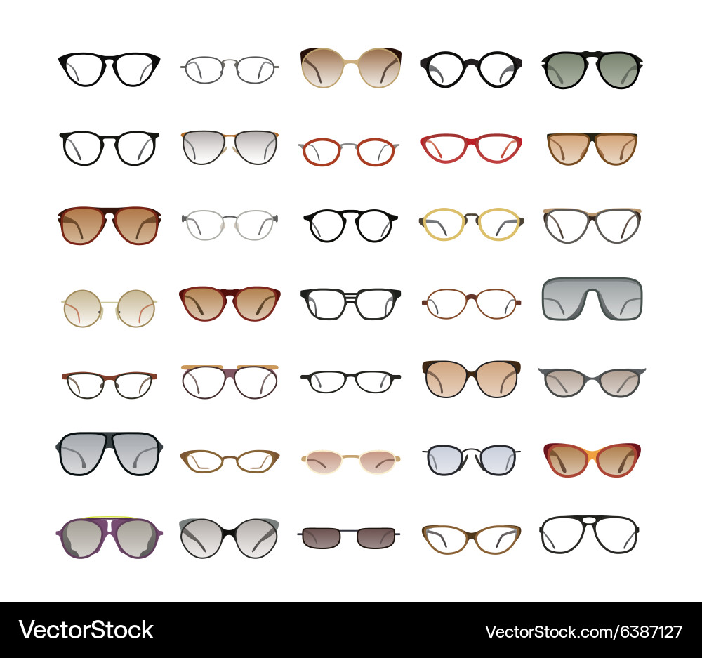 Color sunglasses on white background Royalty Free Vector