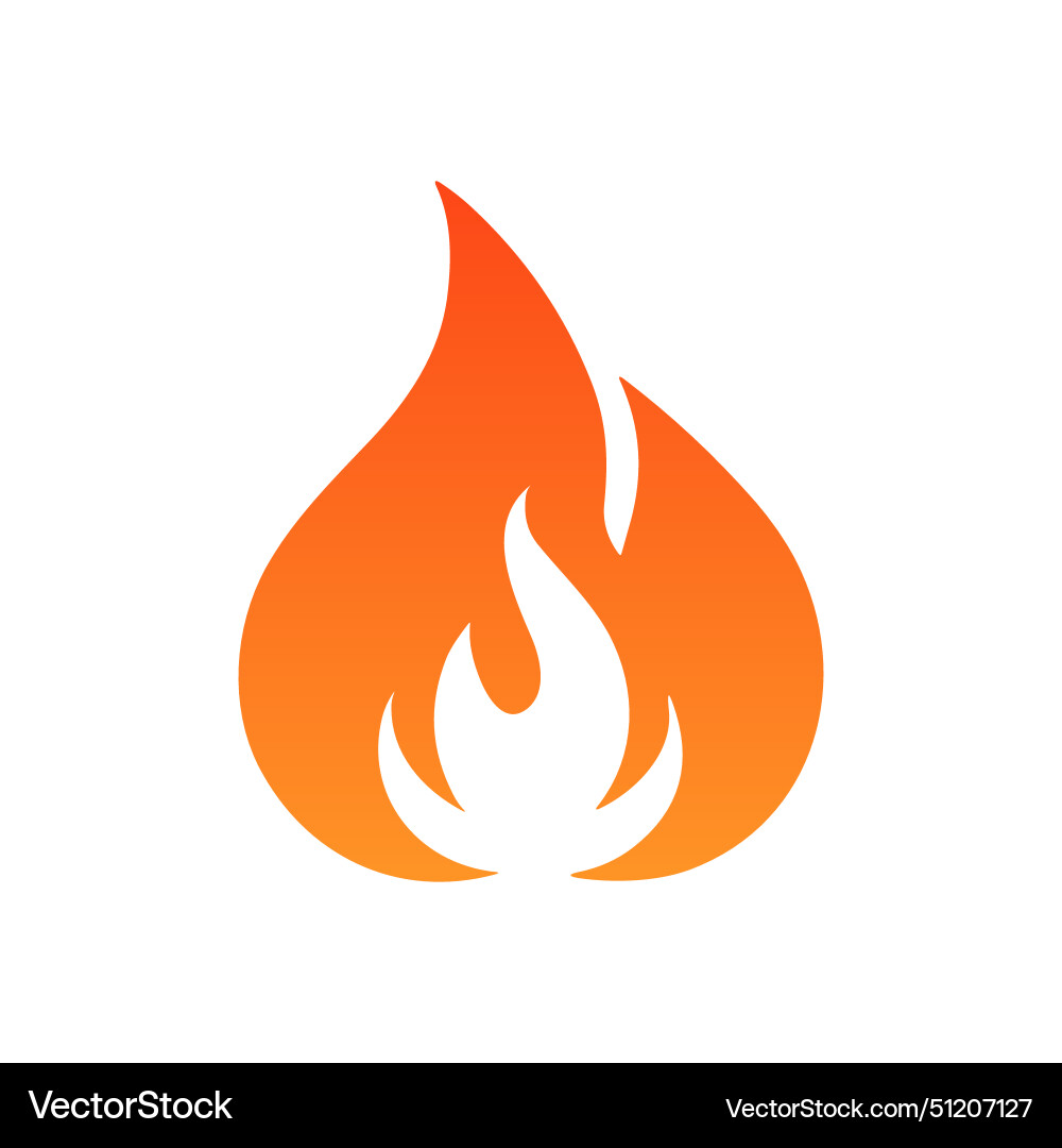 Fire flame hot icon abstract bonfire Royalty Free Vector