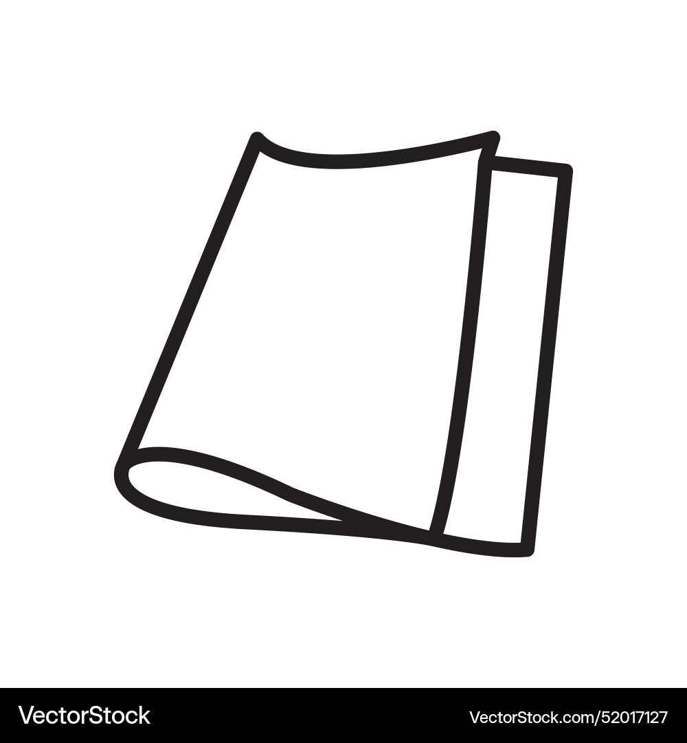 Folded paper icon black line art Royalty Free Vector Image