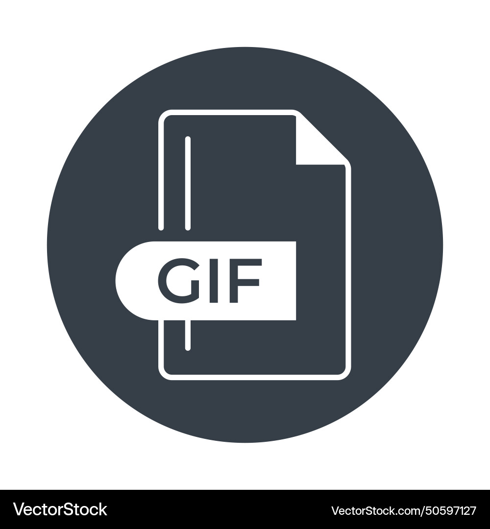 Gif file format icon extension filled Royalty Free Vector