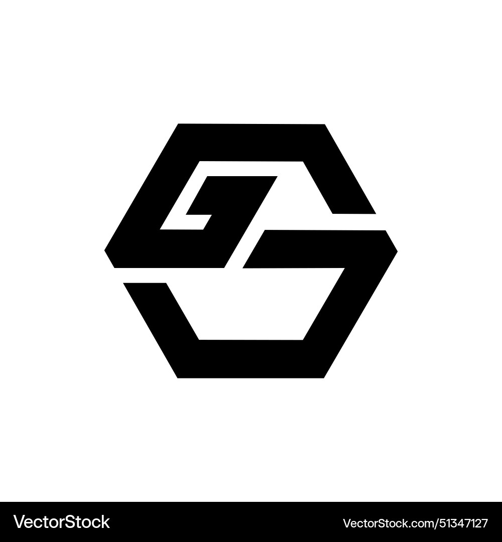 Letter gg hexagon shapes alphabet creative Vector Image