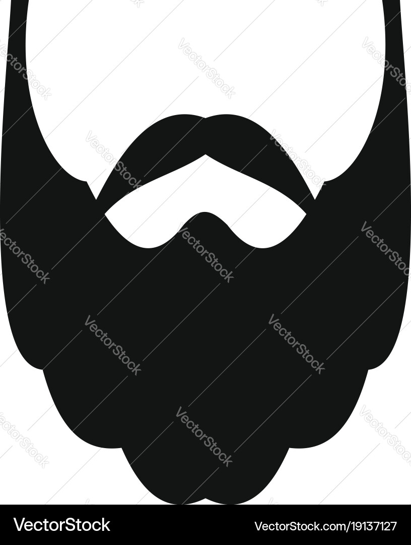 Long beard icon simple style Royalty Free Vector Image