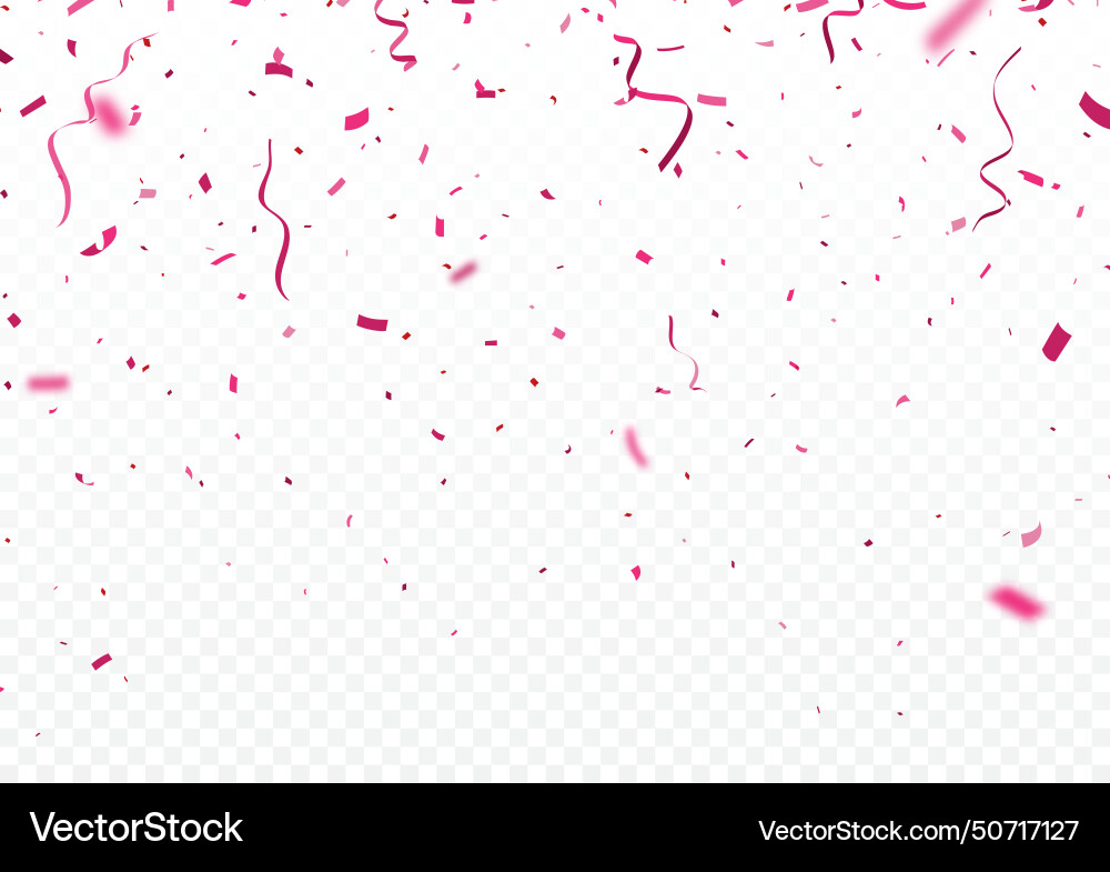 Pink confetti celebrations banner isolated Vector Image