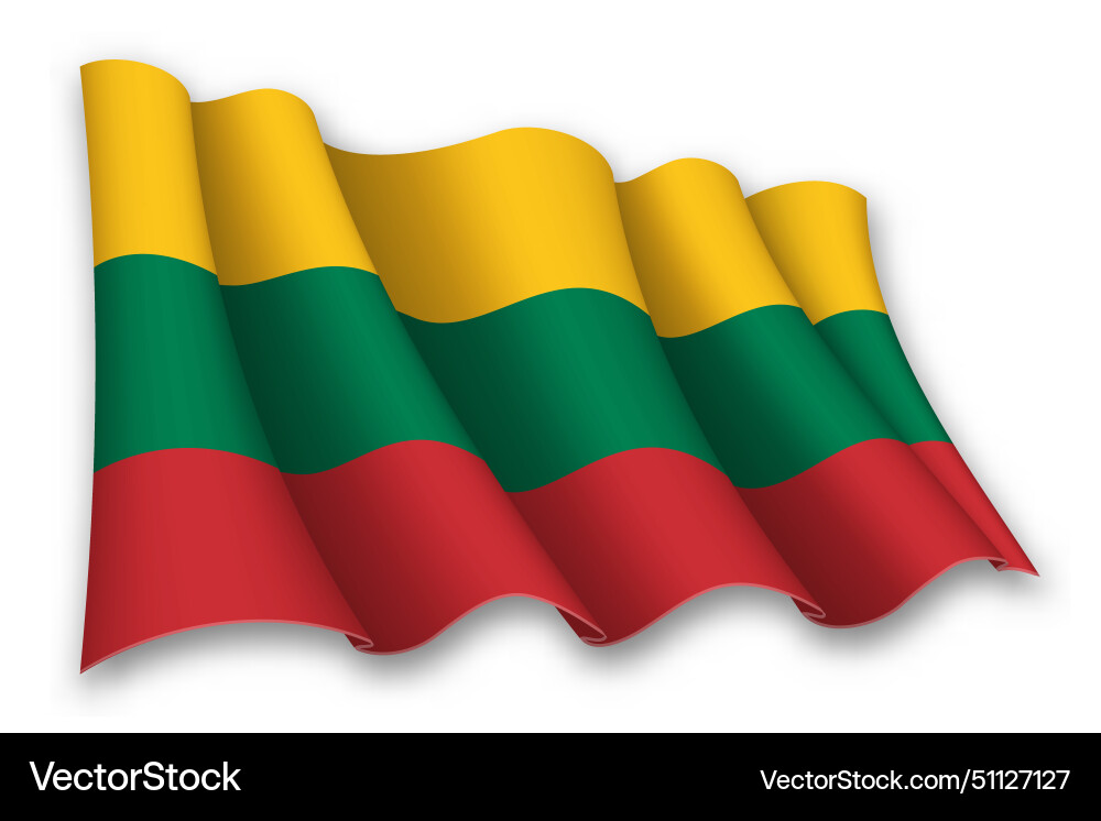 Realistic waving flag of lithuania Royalty Free Vector Image