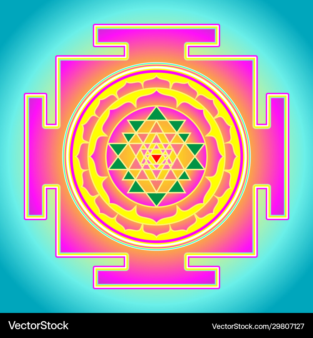 Sri yantra or chakra form mystical Royalty Free Vector Image